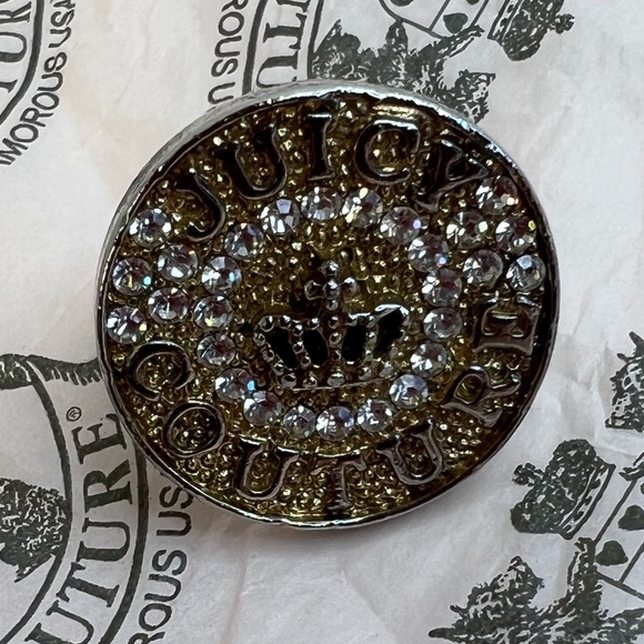 Juicy Couture | Jewelry | Juicy Couture Gold Tone And Rhinestones Round ...